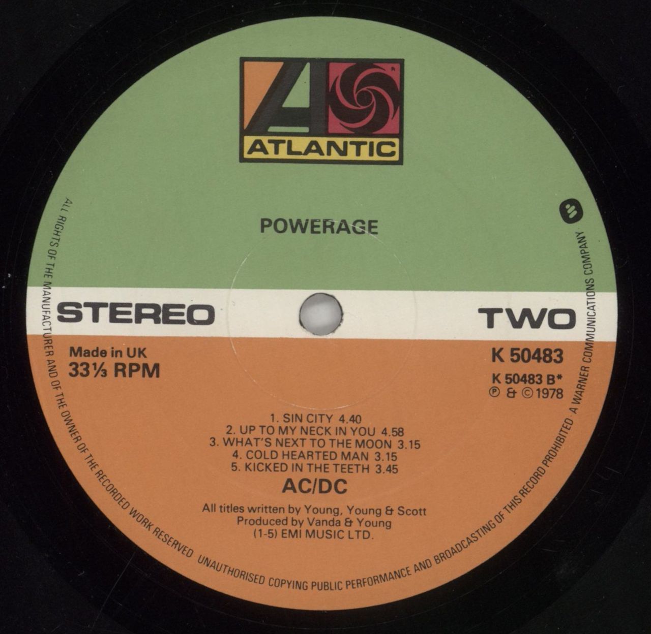 AC/DC Powerage - Cold Hearted Man - A1/B1 - EX UK Vinyl LP — RareVinyl.com