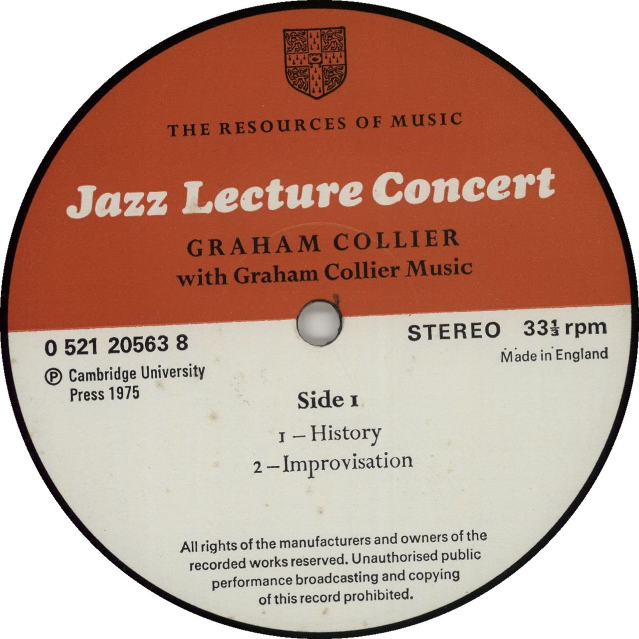 Graham Collier Jazz Lecture Concert UK Vinyl LP — RareVinyl.com