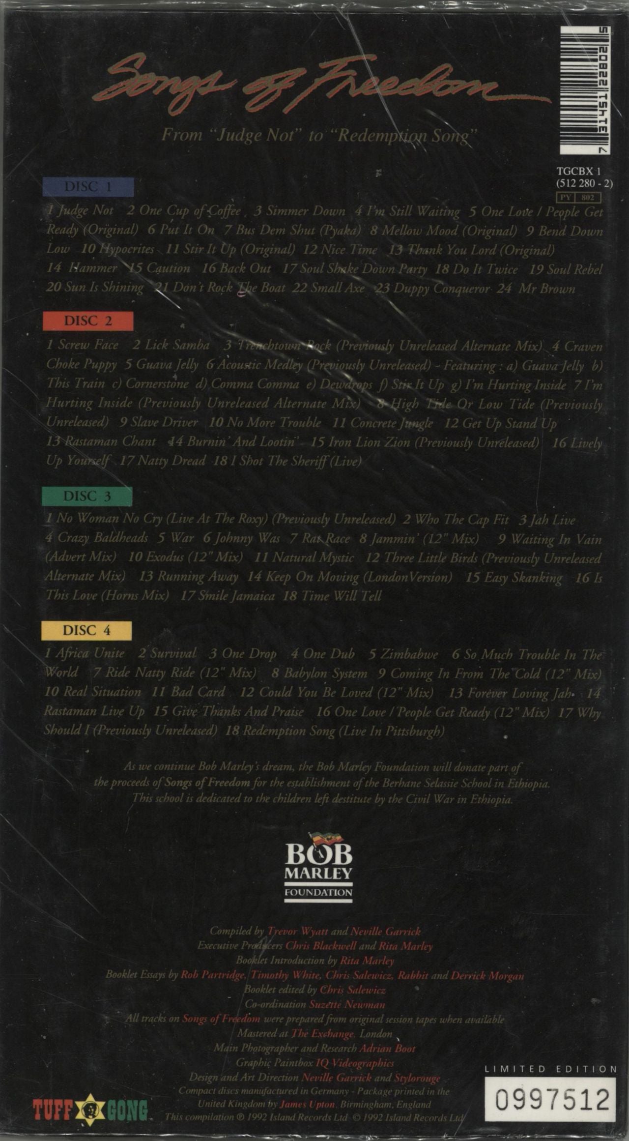 Bob Marley & The Wailers Songs Of Freedom - Sealed UK Cd album box set — RareVinyl.com